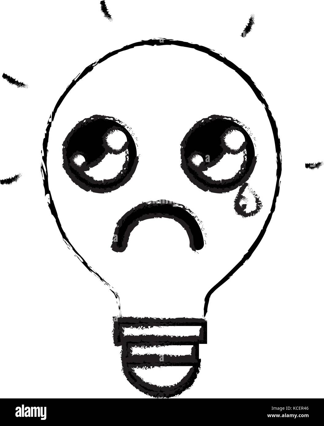 figure kawaii cute crying bulb idea Stock Vector Image & Art - Alamy