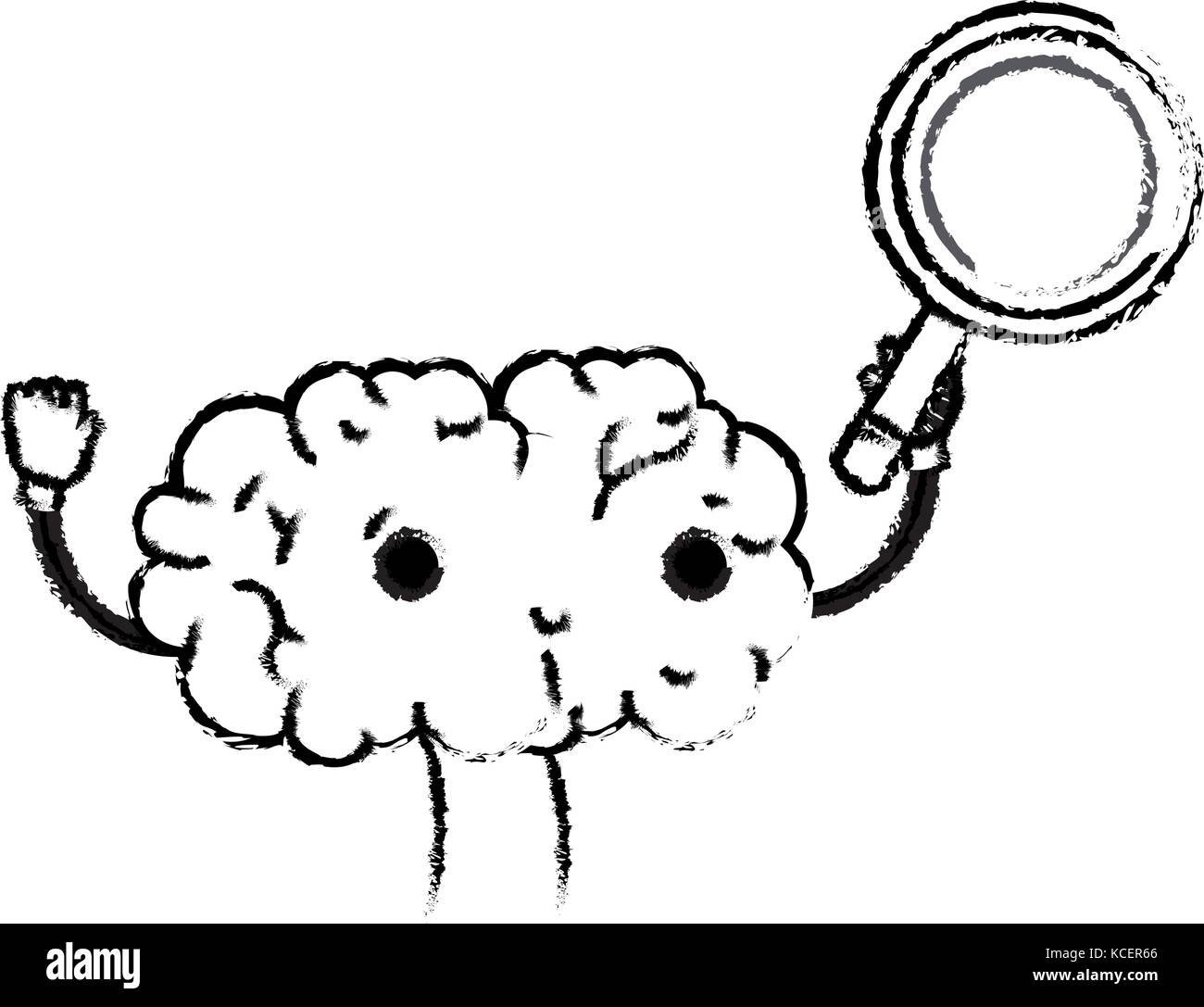 Cartoon magnifying glass brain hi-res stock photography and images - Alamy