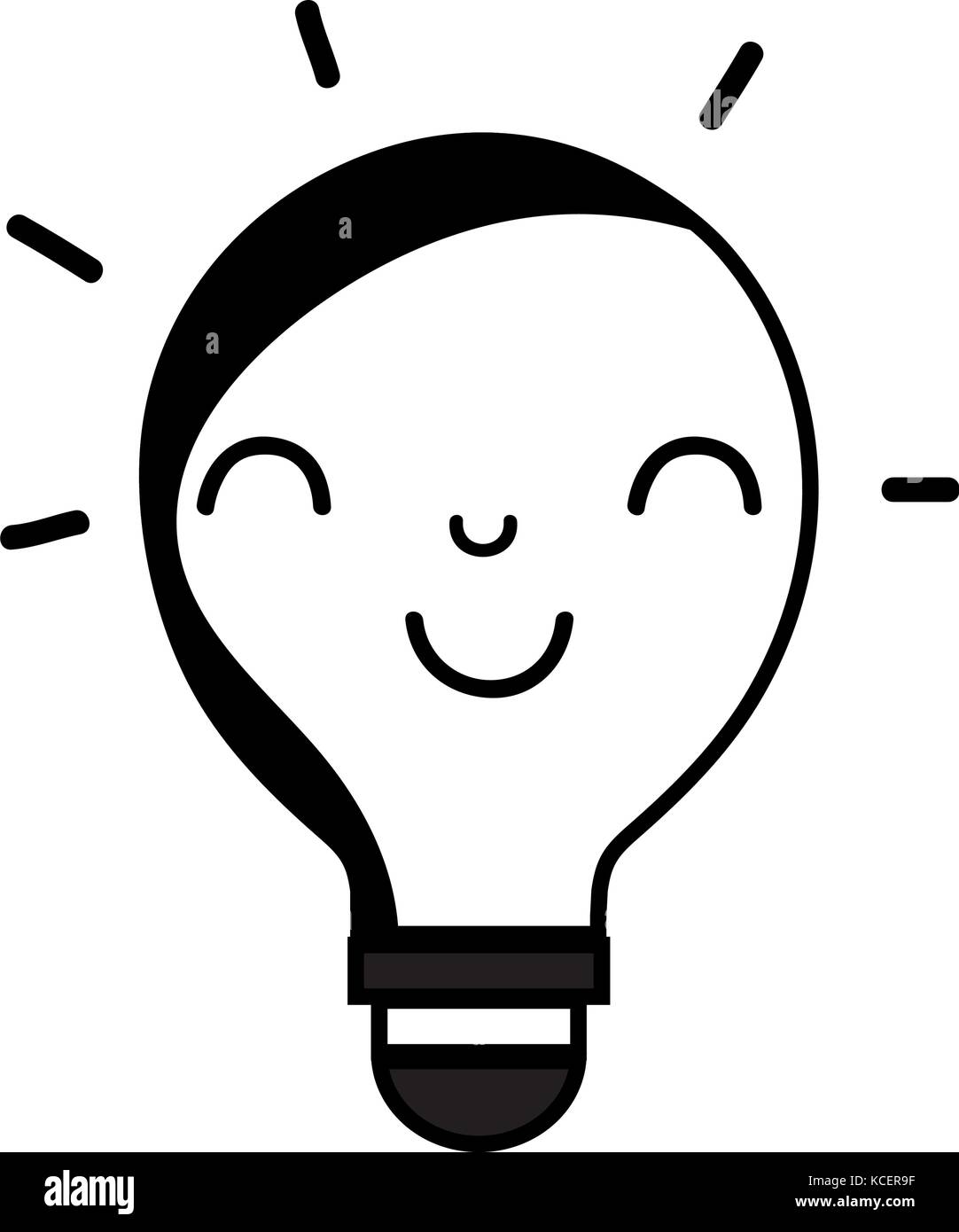 contour kawaii cute happy bulb idea Stock Vector Image & Art - Alamy