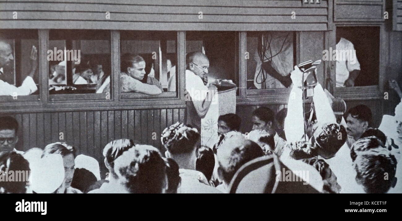 Mohandas Karamchand Gandhi, touring India during the partition riots ...