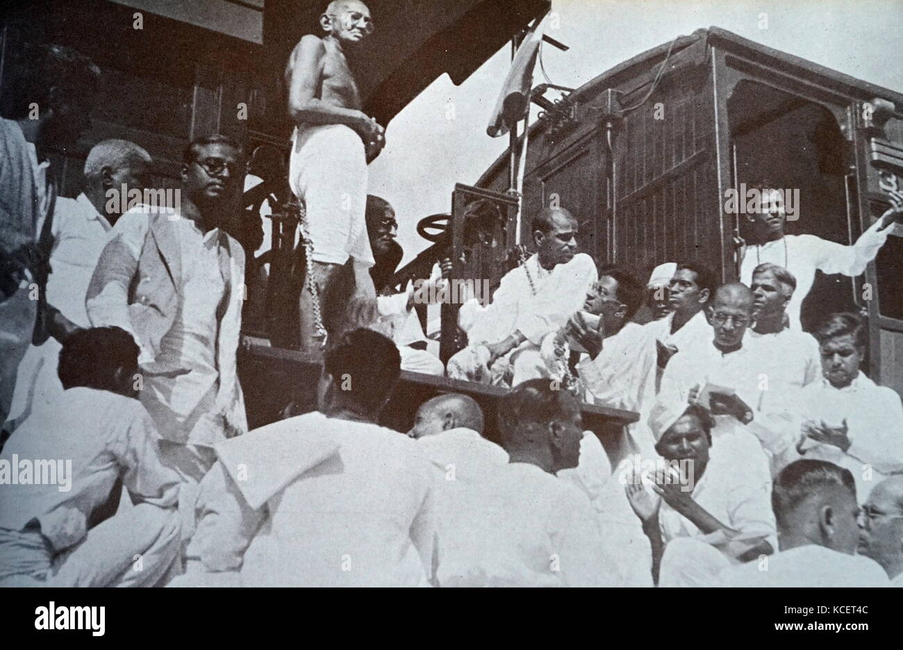 Mohandas Karamchand Gandhi, touring India during the partition riots ...