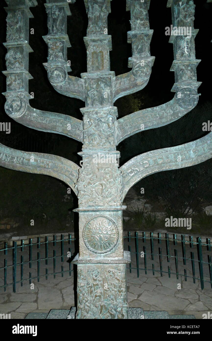 The Knesset Menorah, is a bronze Menorah 4.30 meters high, 3.5 meters ...