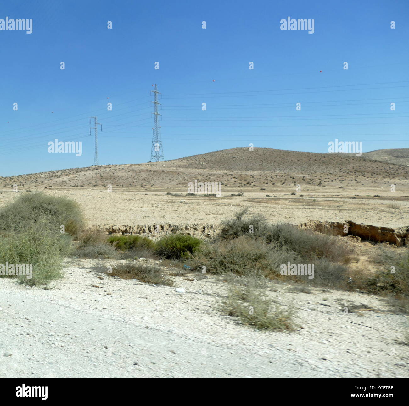 A Wadi or dry river bed running through the Negev desert in southern ...