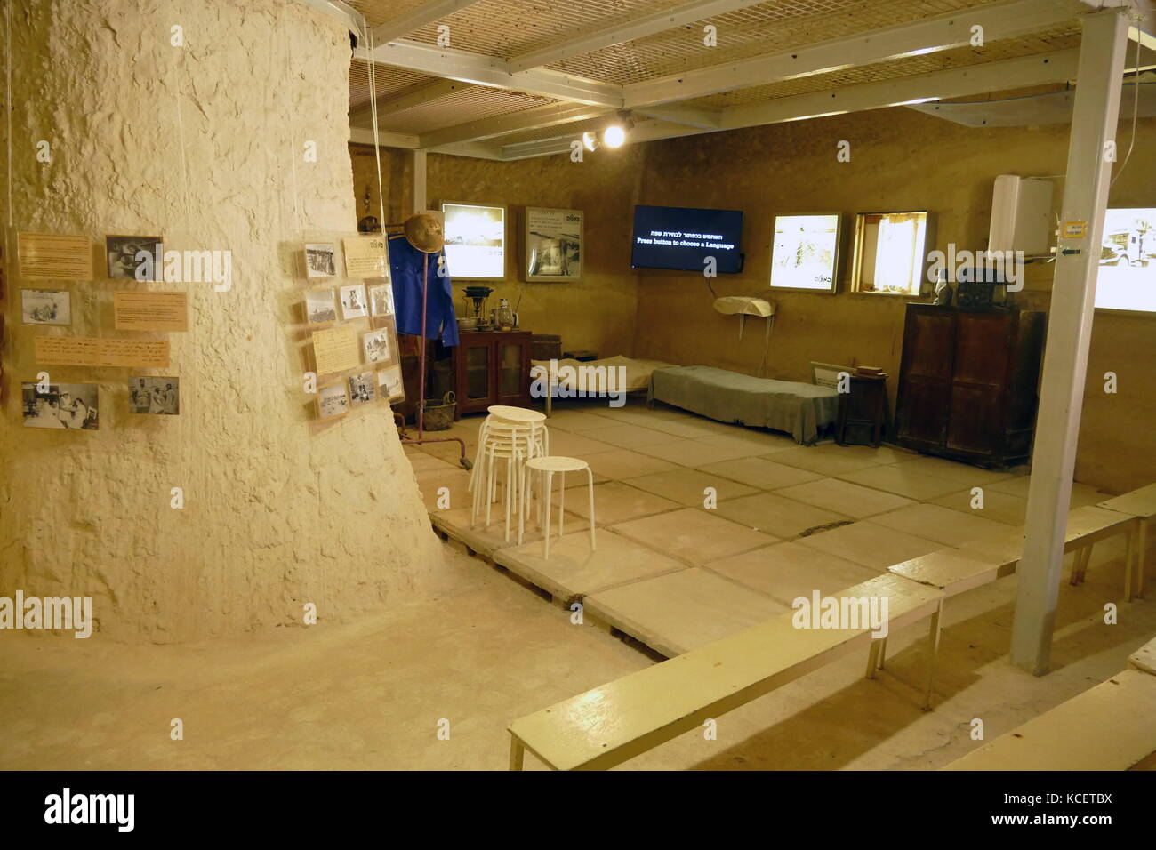 An underground cave provided a medical room inside the Mizpe Revivim ...