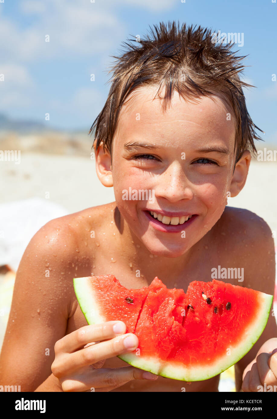 Watermelon melon smile hi-res stock photography and images - Alamy