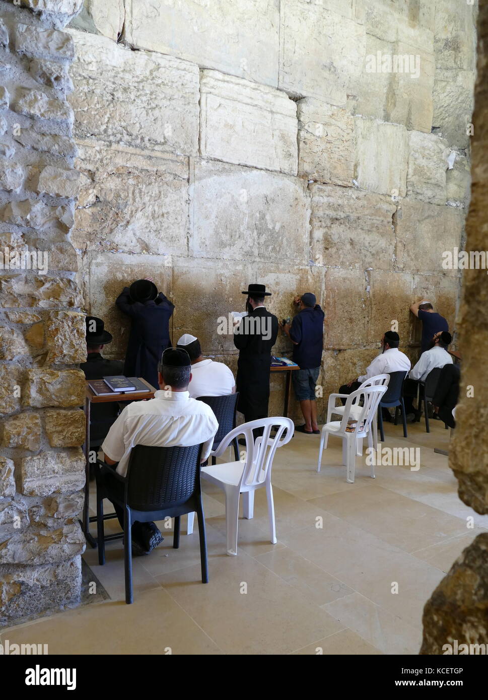 Jews praying inside prayer hall hi-res stock photography and images - Alamy