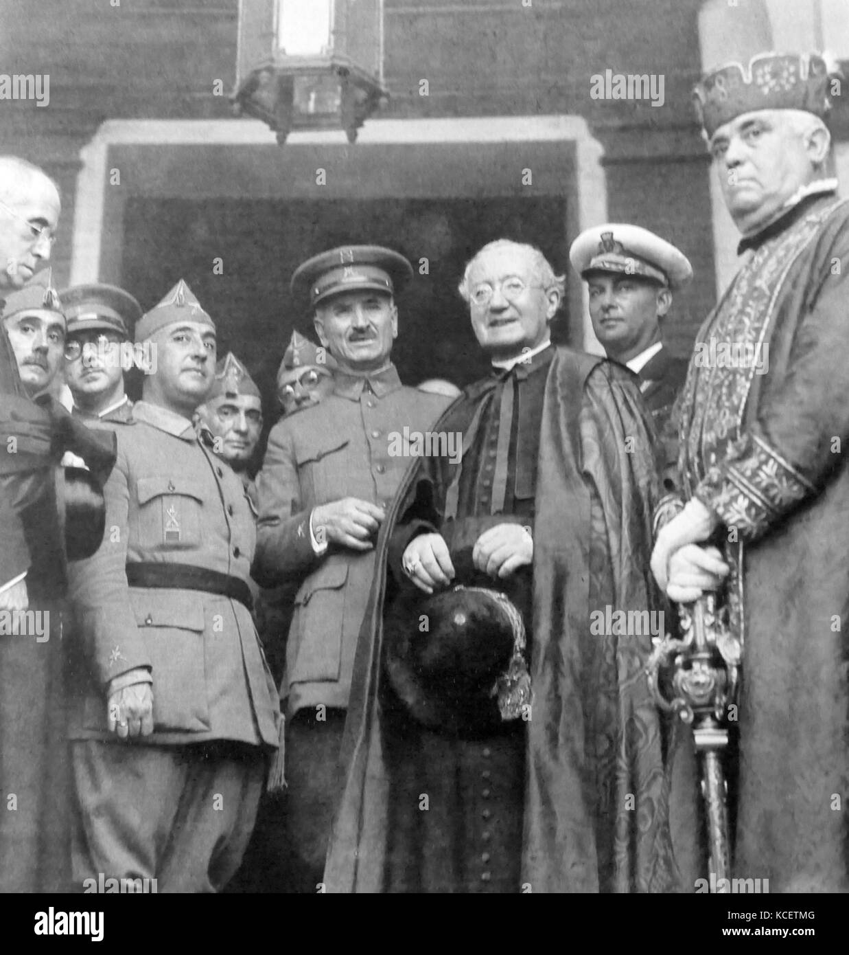 Spanish Civil War: Generals Franco and Queipo de Llano with the Bishop ...