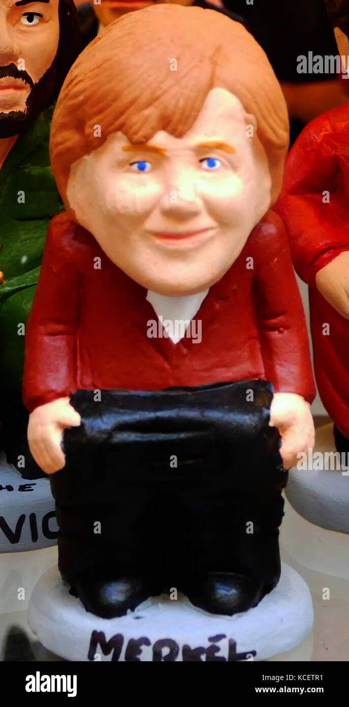 Ceramic figurine of Angela Dorothea Merkel (born 17 July 1954); German ...