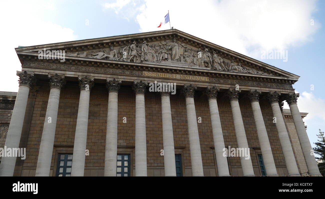 The National Assembly (Assemblée nationale), in Paris, is the lower ...