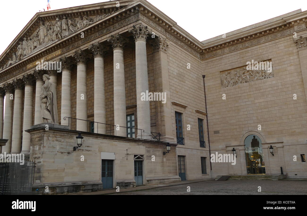 The National Assembly (Assemblée nationale), in Paris, is the lower ...