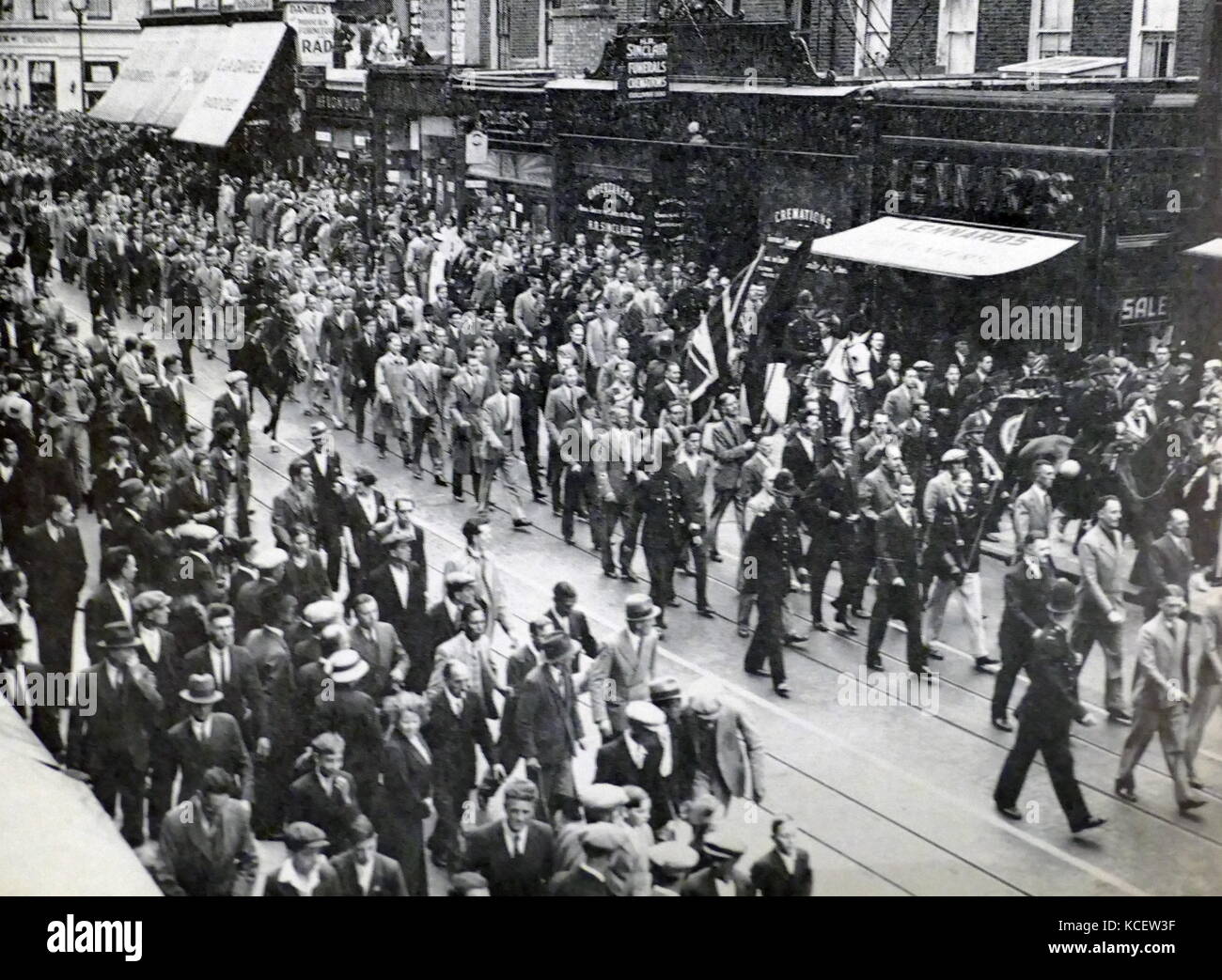 British Union of Fascists march through Est End of London, led by ...