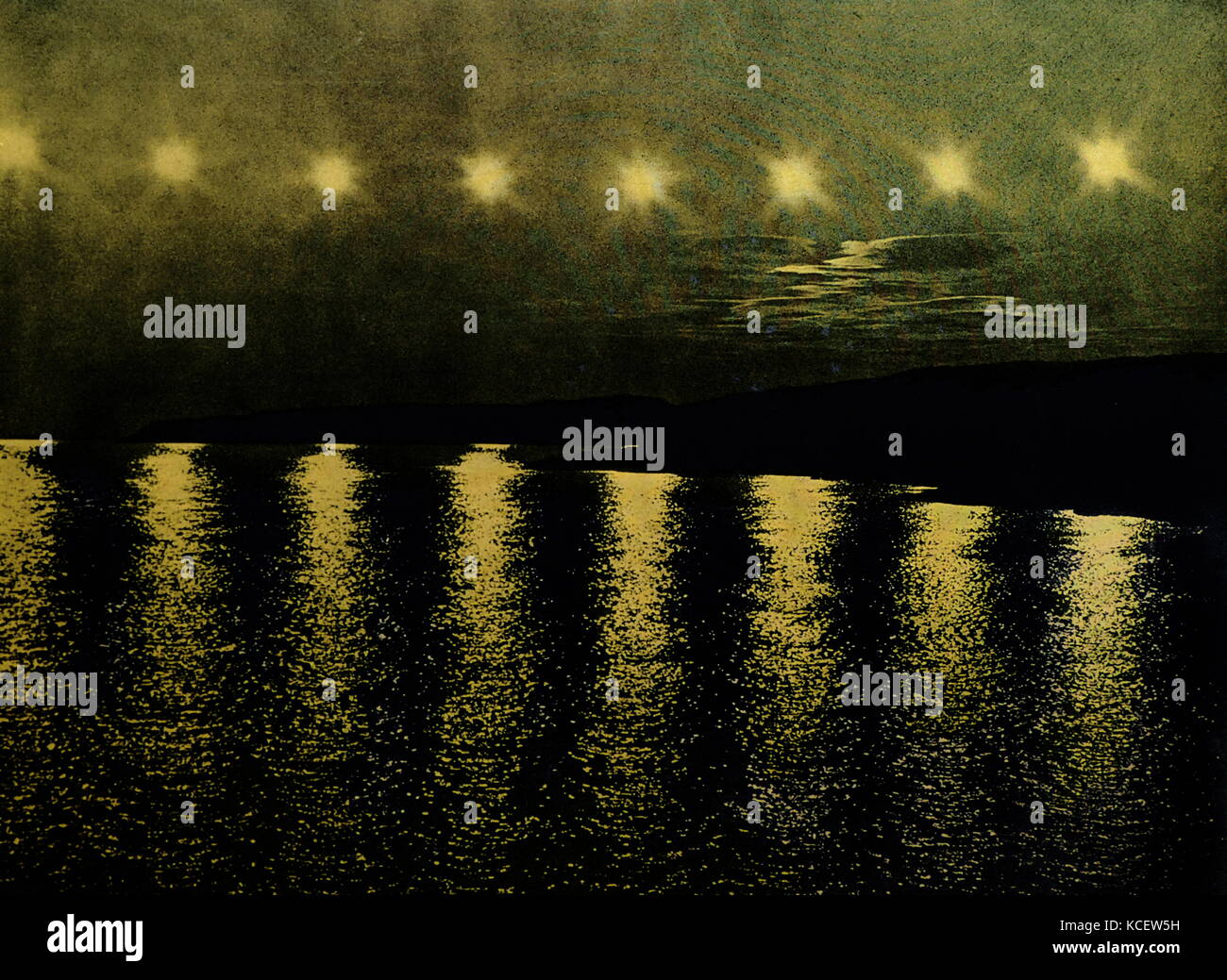 Midnight sun photographed through intervals, Circa 1915 by Edwin Levick ...