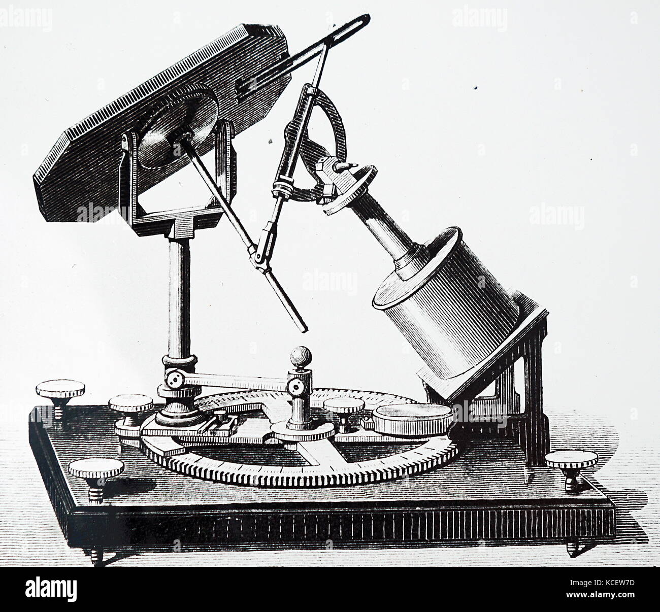 Engraving of a Coelostat by Léon Foucault (1819-1868) a French ...