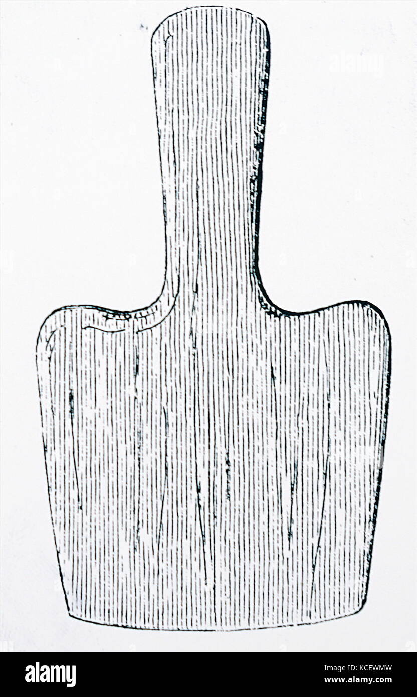 Engraving depicting wooden butter spade. Dated 19th Century Stock Photo ...