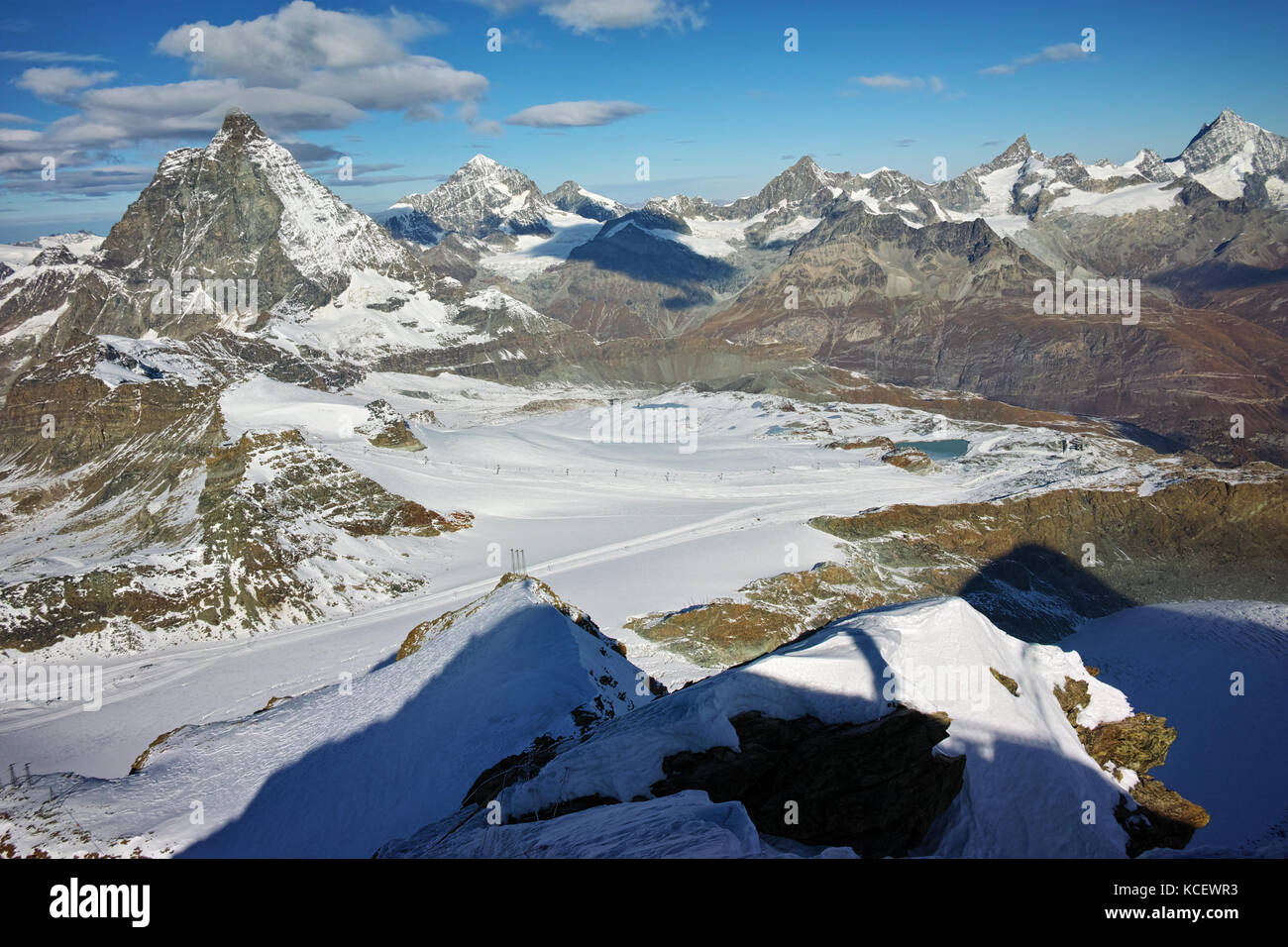 Panoramic view around mount Matterhorn, Alps, Switzerland Stock Photo ...