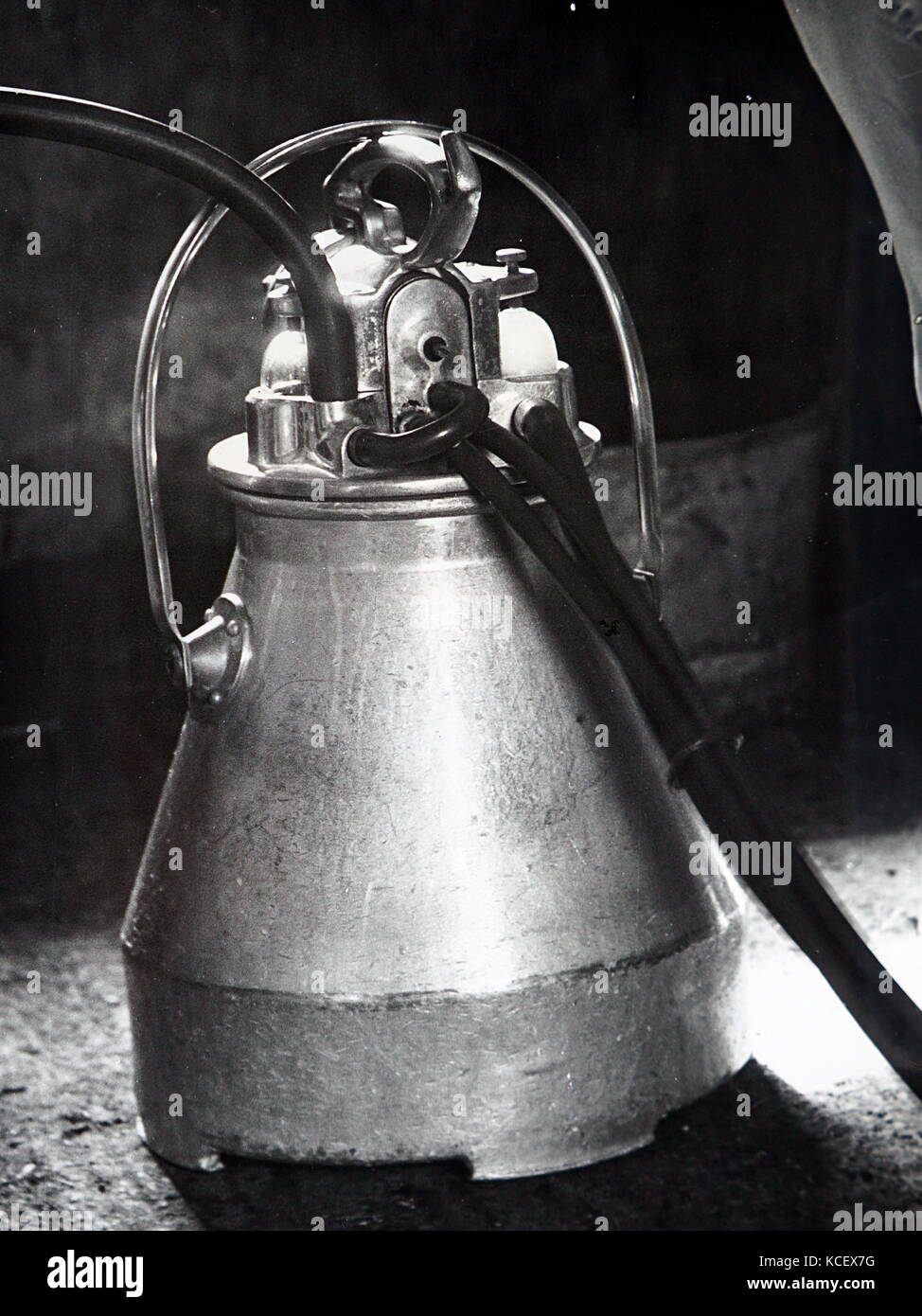 Photograph of an electric milking machine. Dated 20th Century Stock ...