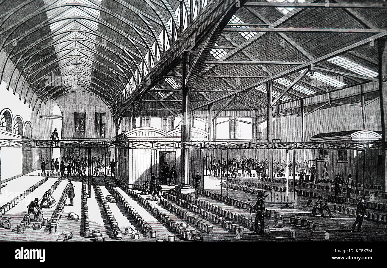 Engraving depicting the Butter Market in Cork, Ireland. Dated 19th ...