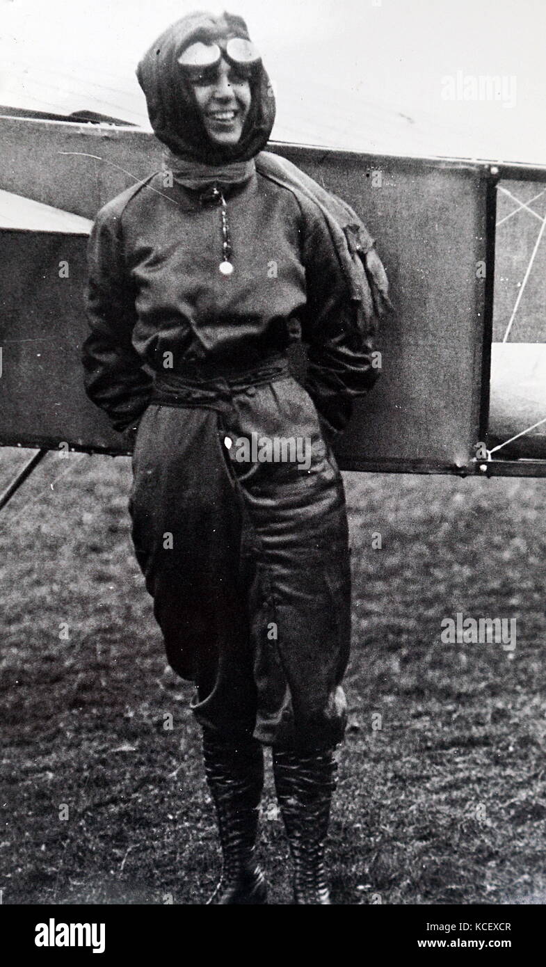 Photograph of Harriet Quimby (1875-1912) an American aviator and movie ...