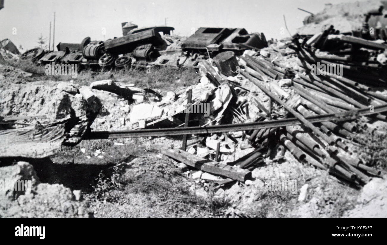 World War Two: Destruction of rail infrastructure, at Trappes, in the ...