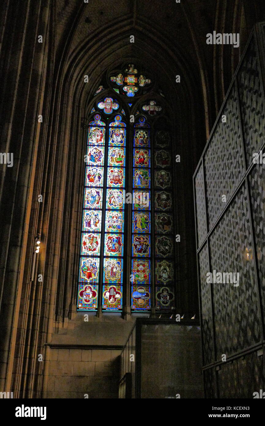 Stained glass window at cologne cathedral kolner dom hi-res stock ...