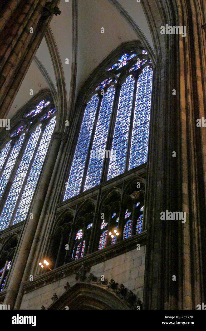 Photograph of the stained glass windows of the Kölner Dom (The ...