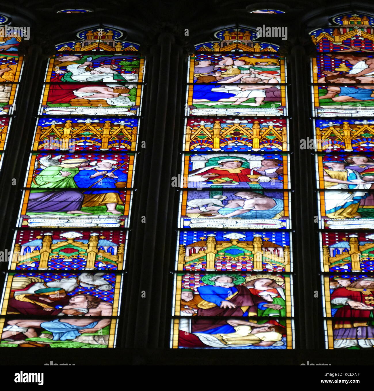 Photograph of the stained glass windows of the Kölner Dom (The ...
