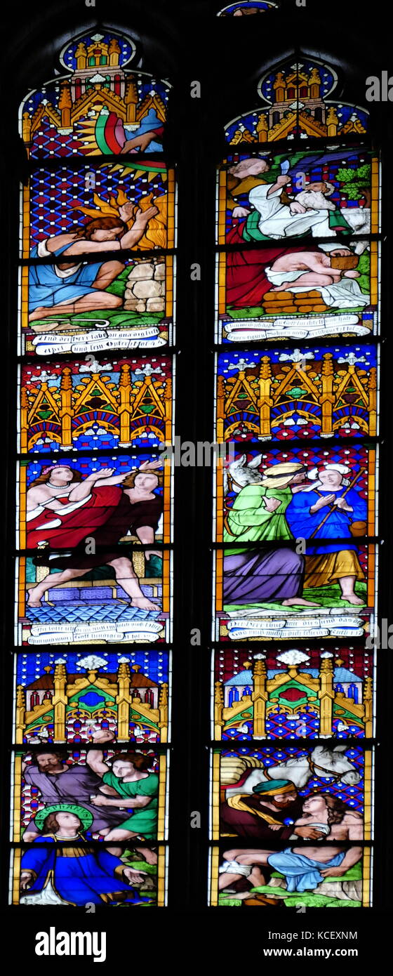 Photograph of the stained glass windows of the Kölner Dom (The ...
