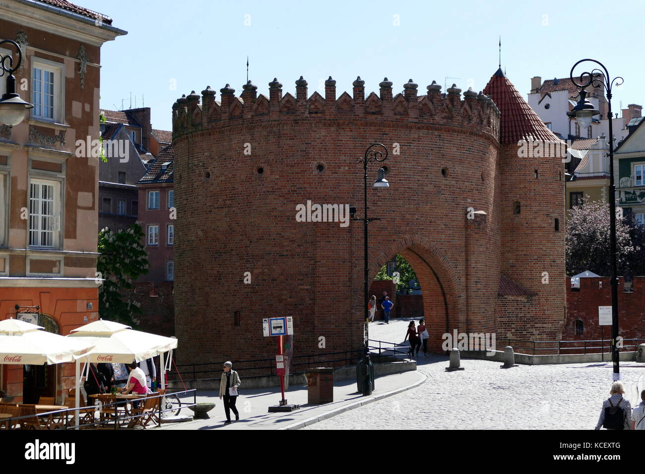 Photograph of the Warsaw Barbican (Barbakan Warszawski) is a barbican ...