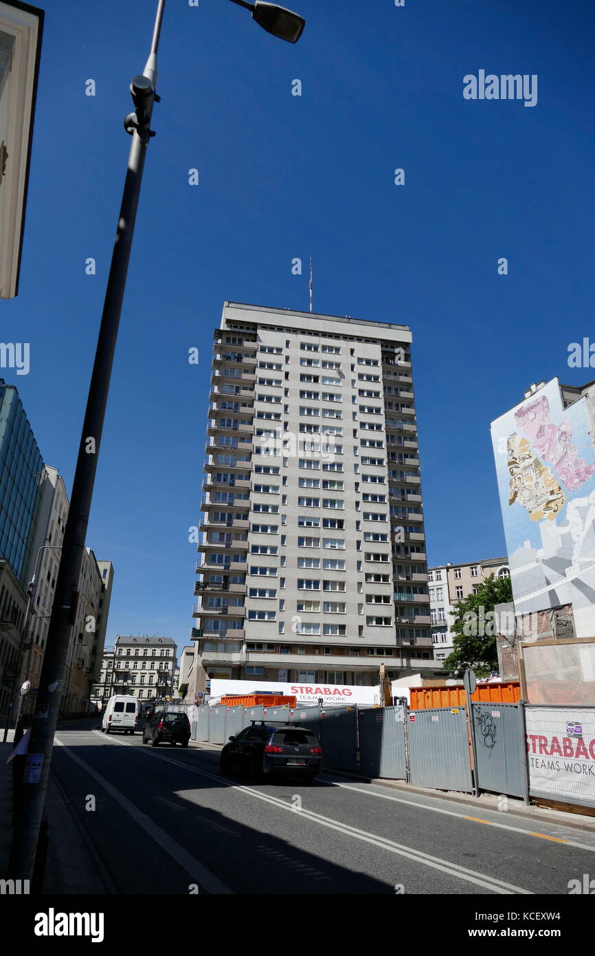 Photograph of a communist era apartment block in Warsaw, Poland. Dated ...