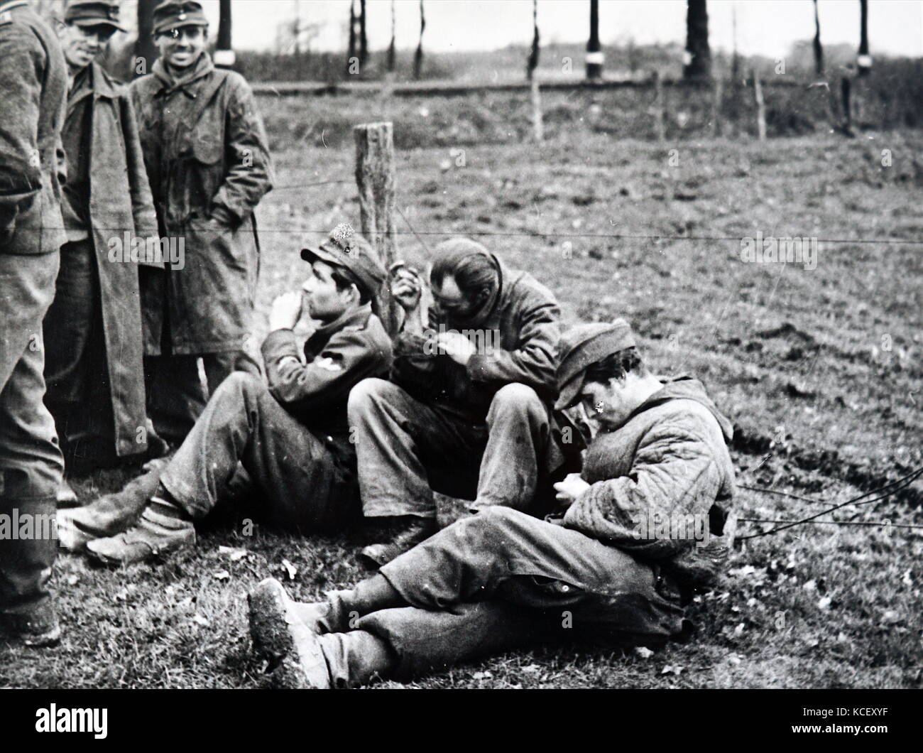 Photograph of German prisoners of war in France 1944 during the Second ...
