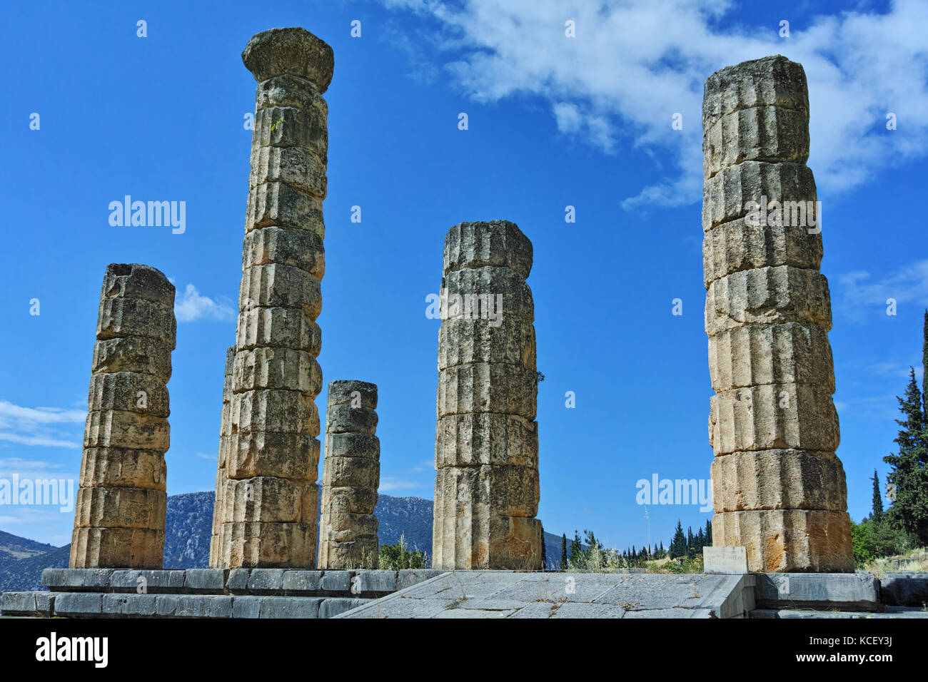 The Temple of Apollo in Ancient Greek archaeological site of Delphi ...