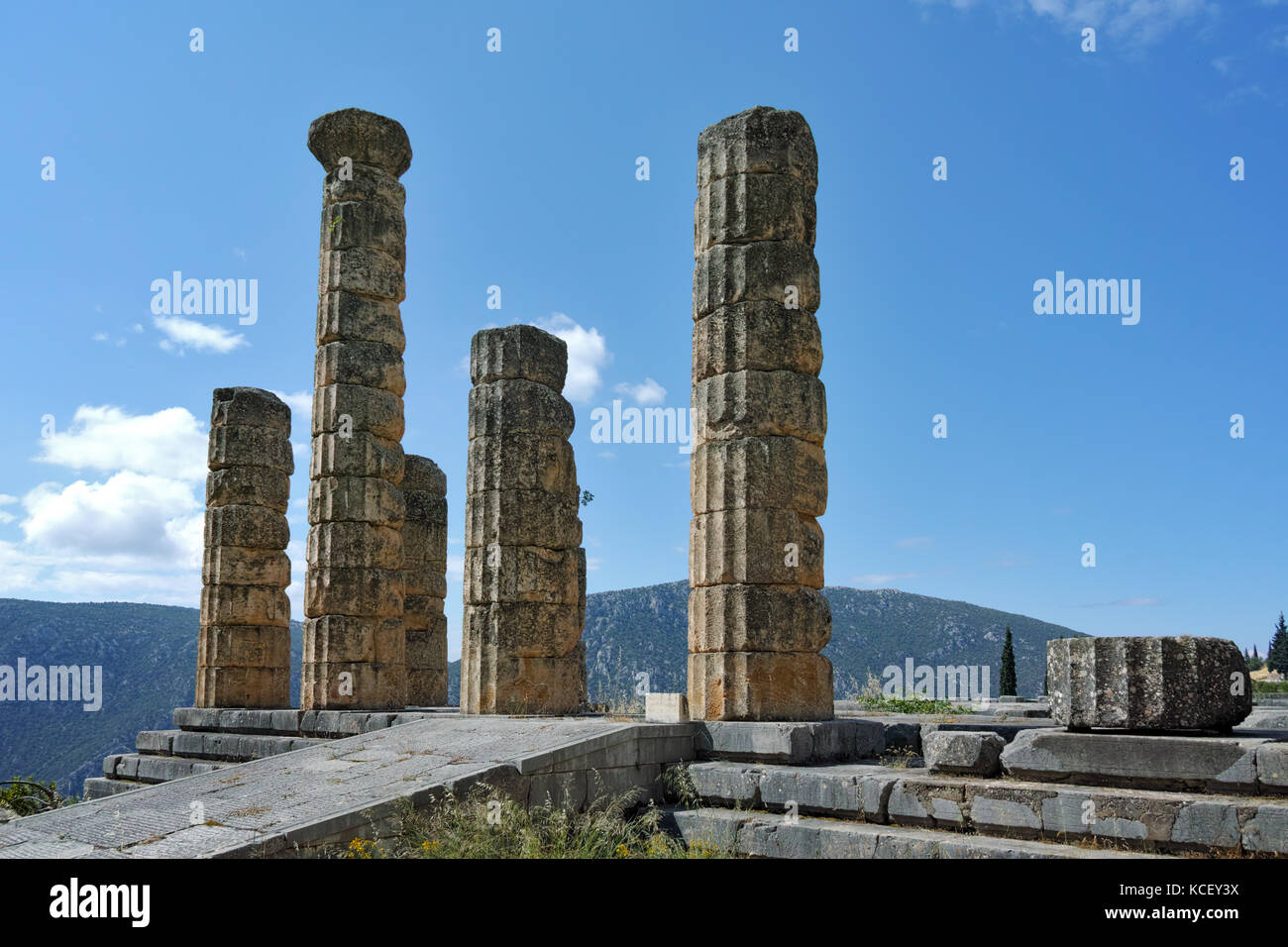 The Temple of Apollo in Ancient Greek archaeological site of Delphi ...
