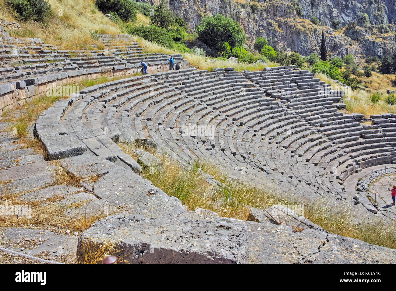 Panoramic view of Amphitheater in Ancient Greek archaeological site of ...
