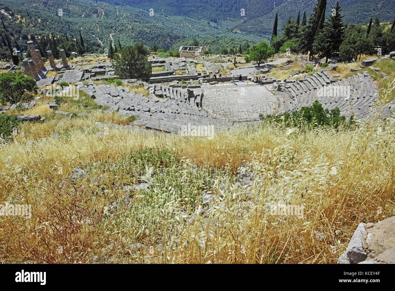 Panoramic view of Amphitheater in Ancient Greek archaeological site of ...