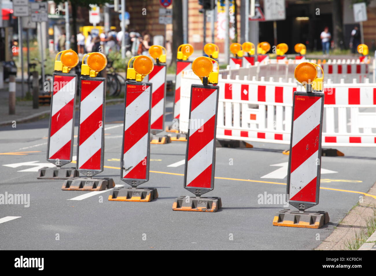 Construction site barrier Stock Photo - Alamy