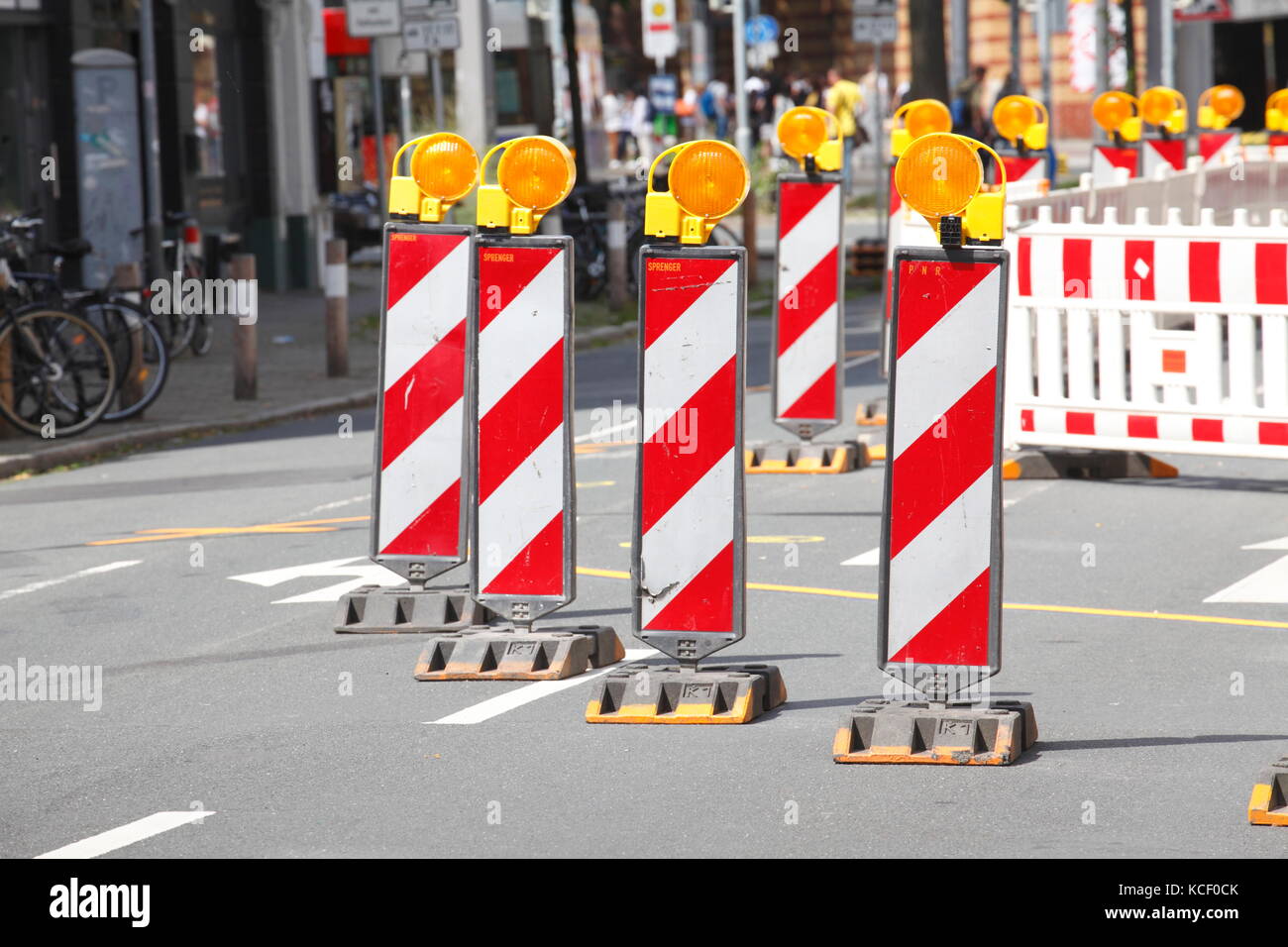 Construction site barrier Stock Photo - Alamy
