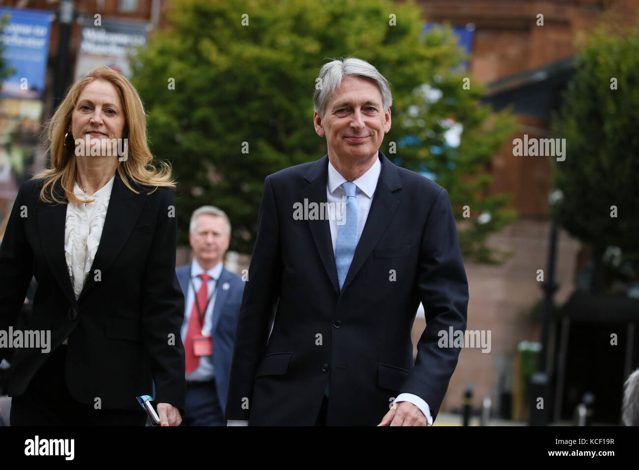 Manchester, UK. 4th Oct, 2017. Amanda Rudd and Phillip Hammond arriving ...