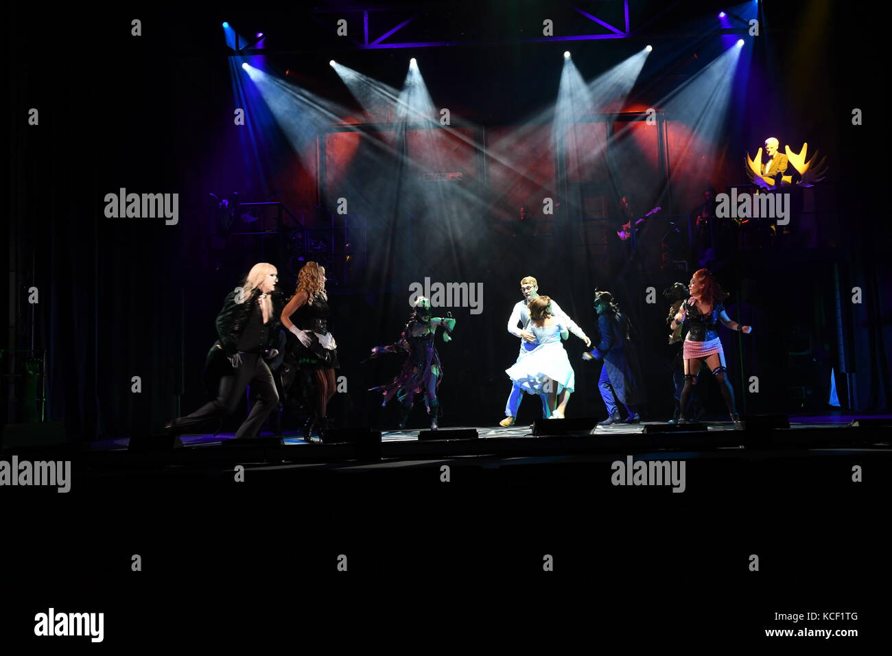Cologne, Germany. 4th Sep, 2017. Musical actors perform on stage during ...