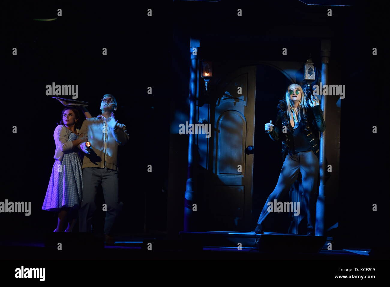 Cologne, Germany. 4th Sep, 2017. Musical actors perform on stage during ...