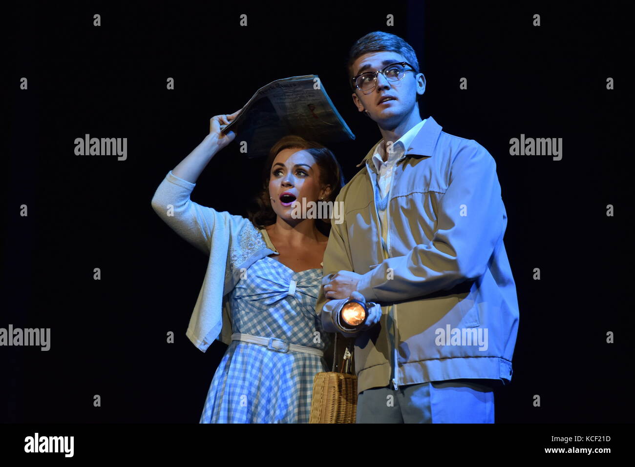 Cologne, Germany. 4th Sep, 2017. Musical actors perform on stage during ...