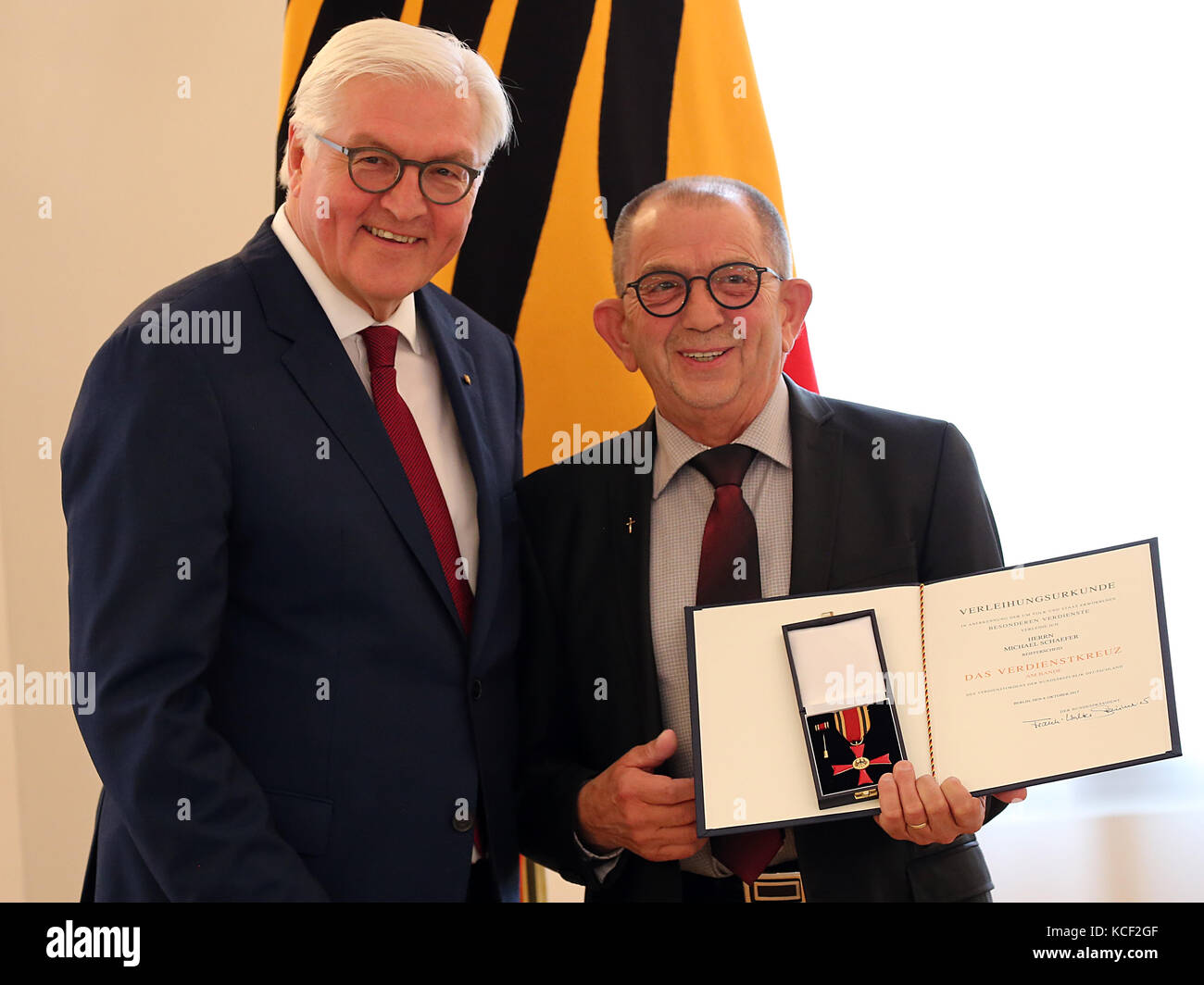 German President Frank-Walter Steinmeier presents the Order of Merit of ...
