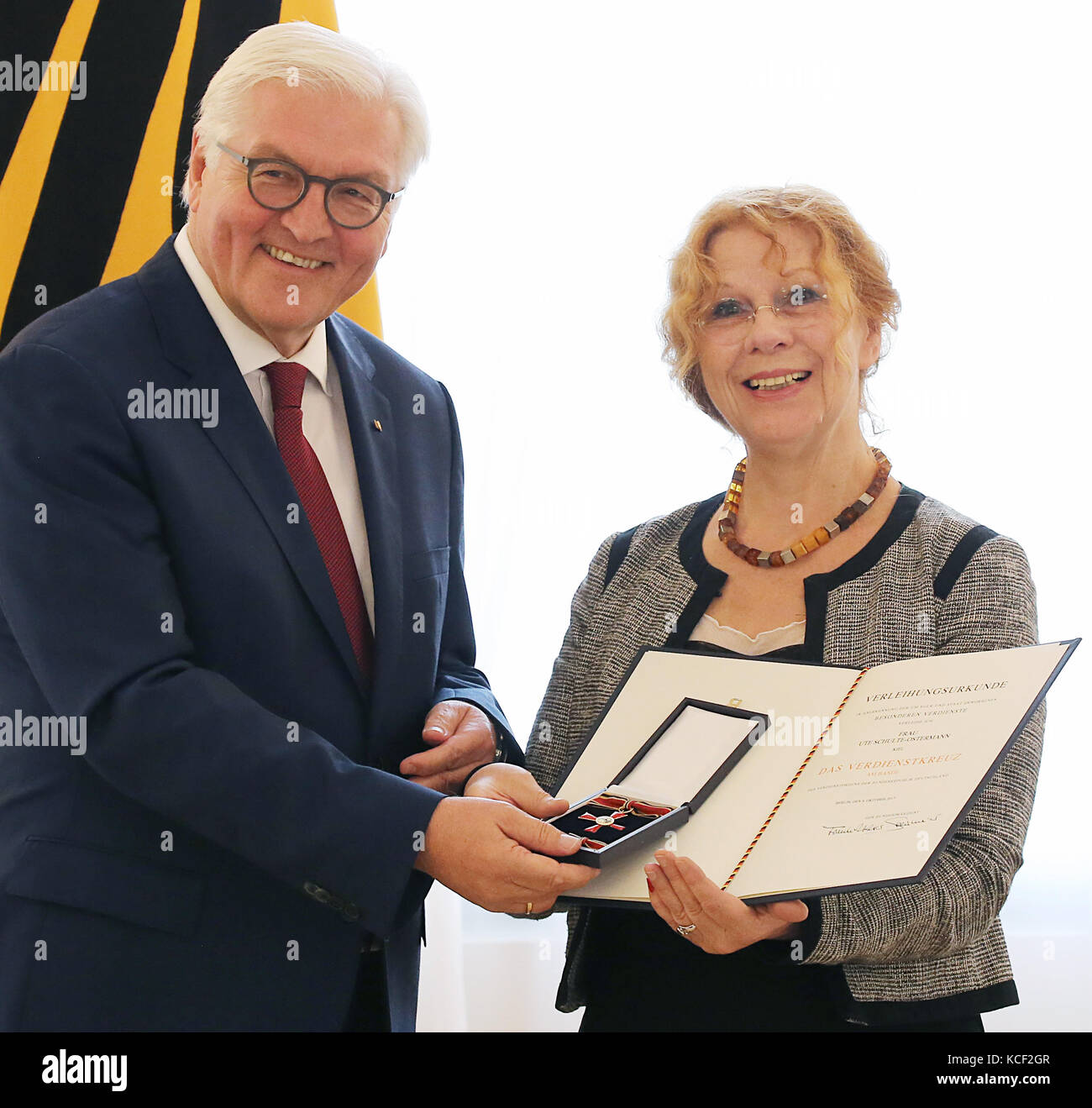 German President Frank-Walter Steinmeier presents the Order of Merit of ...