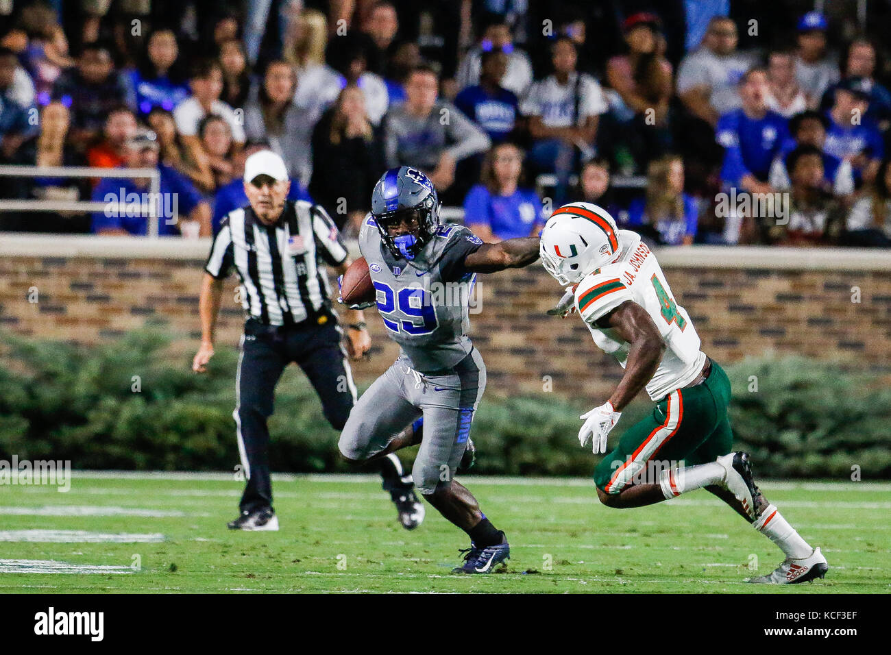 Durham, NC, USA. 29th Sep, 2017. Shaun Wilson (29) of the Duke Blue ...