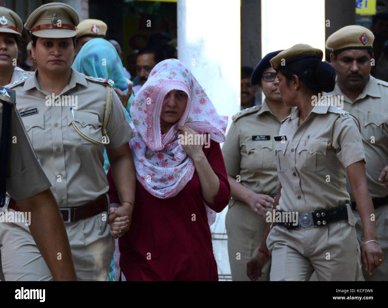 PANCHKULA, INDIA - OCTOBER 4: Honeypreet Insan with another lady ...