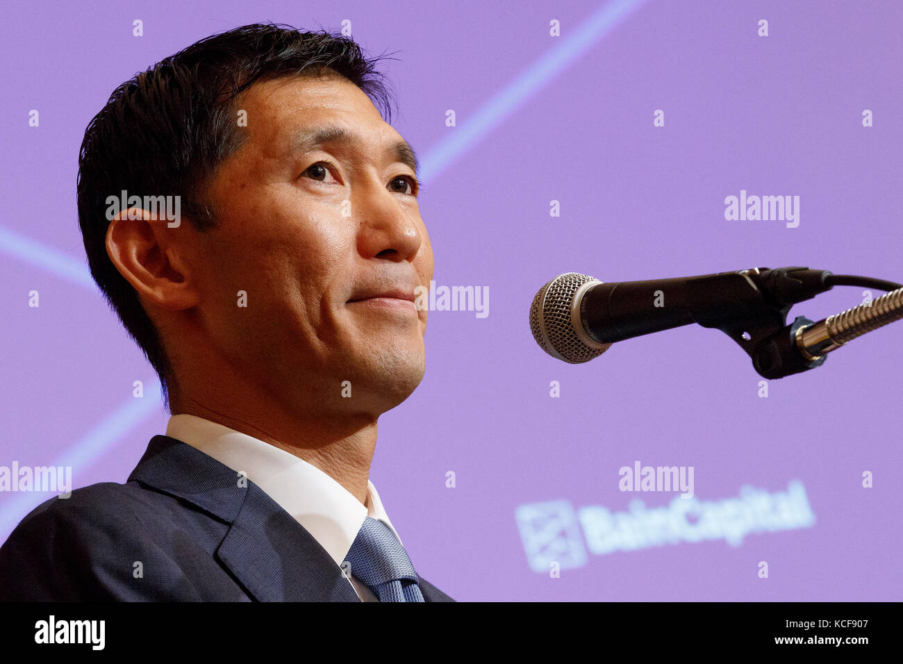 Bain Capital LP Managing Director Yuji Sugimoto speaks during a press ...