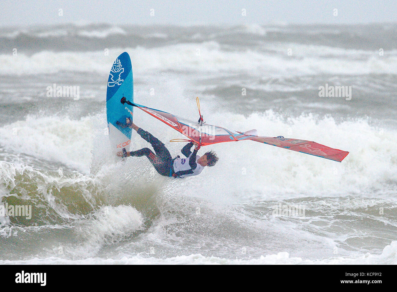 Westerland, GER, 4th October 2017: German windsurfer Philip Koester ...