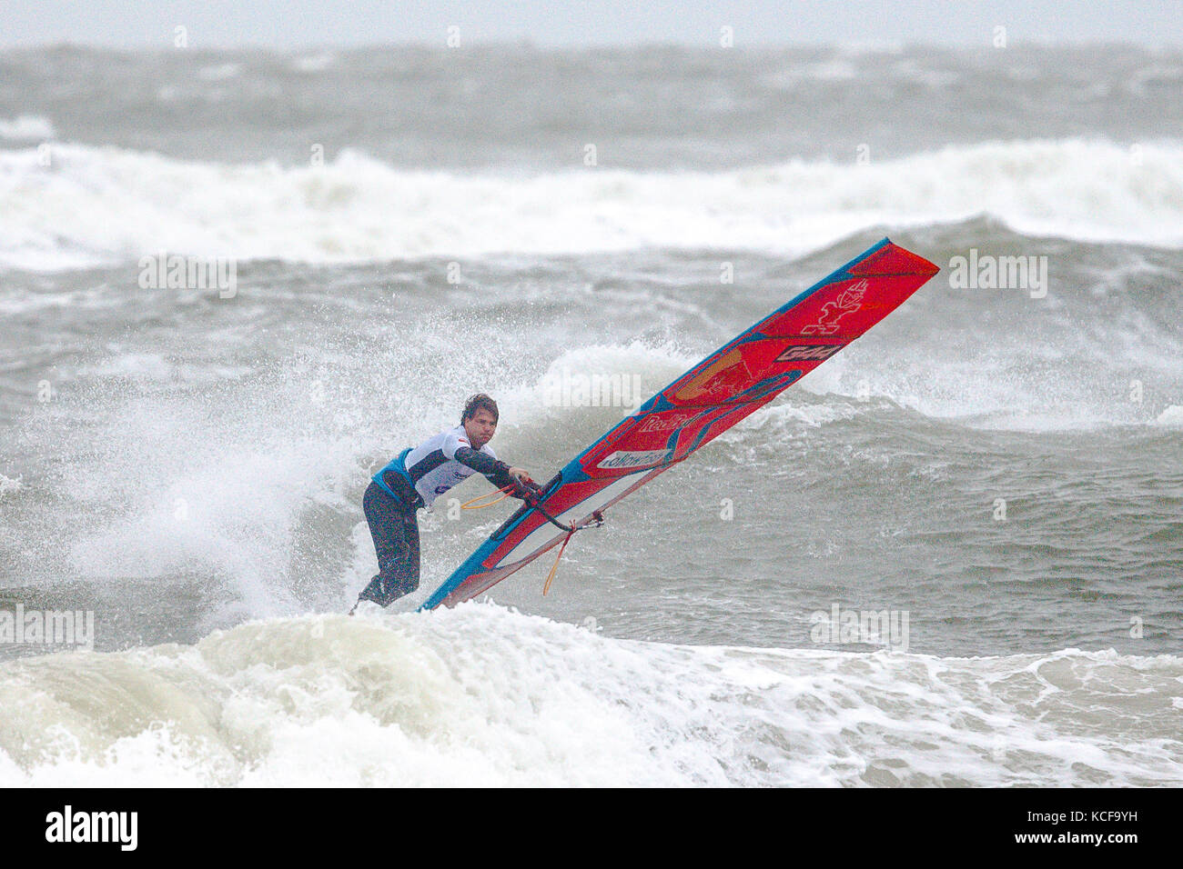 Westerland, GER, 4th October 2017: German windsurfer Philip Koester ...