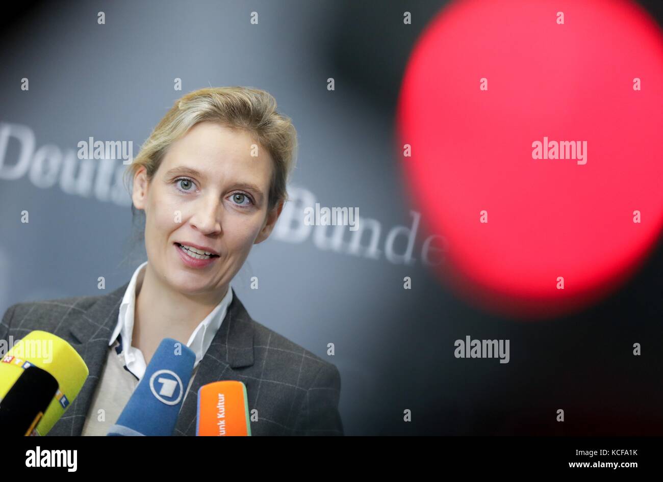 Chairwoman of the Alternative for Germany (AfD) Alice Weidel speaking ...
