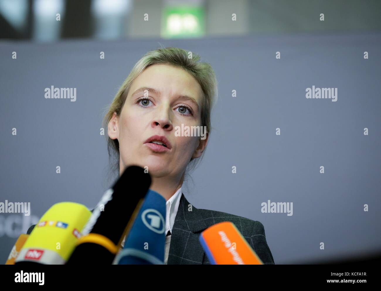 Chairwoman of the Alternative for Germany (AfD) Alice Weidel speaking ...