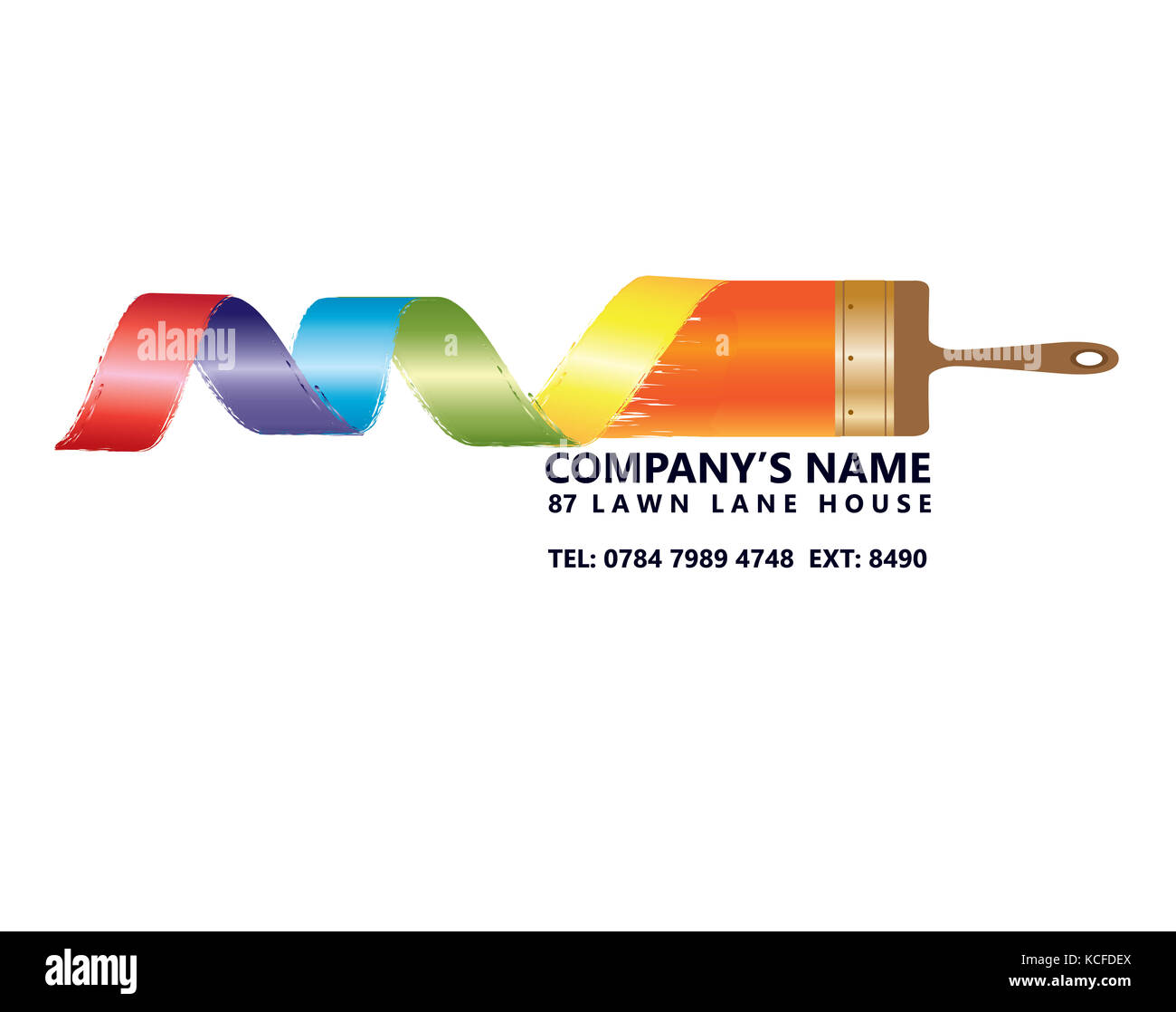 Paintbrush with rainbow of colors Stock Photo - Alamy